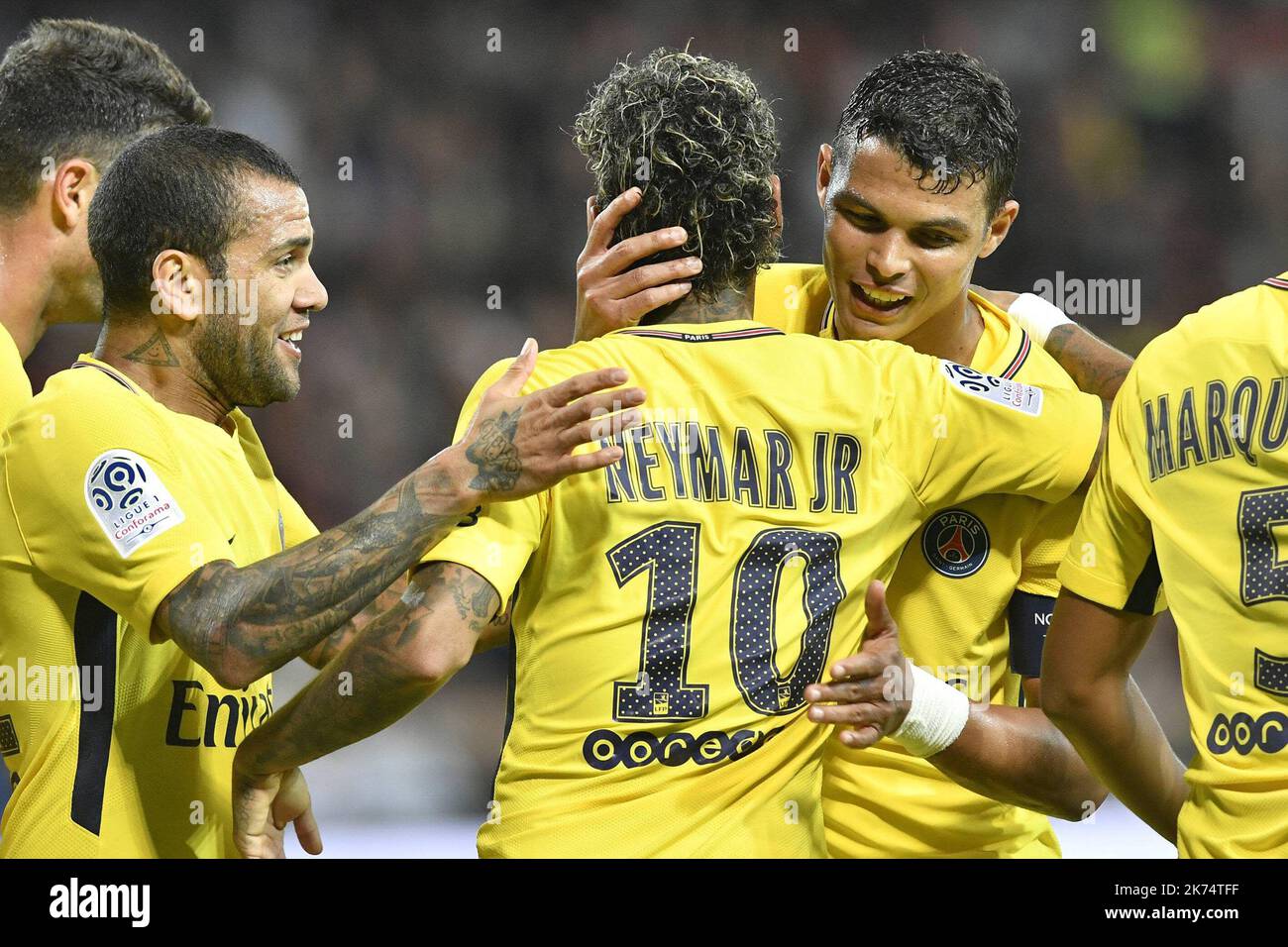 First match of the Brazilian Neymar in France after his arrival at the ...