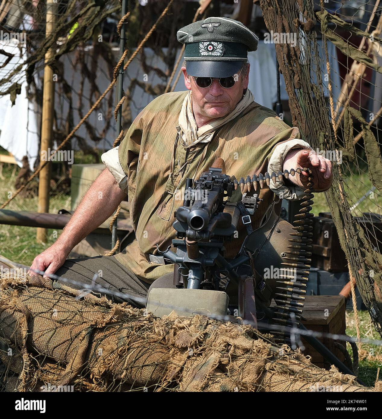 0The Yorkshire Wartime Experience show. Leeds, UK, August 2022. Military Re-enactment with ...
