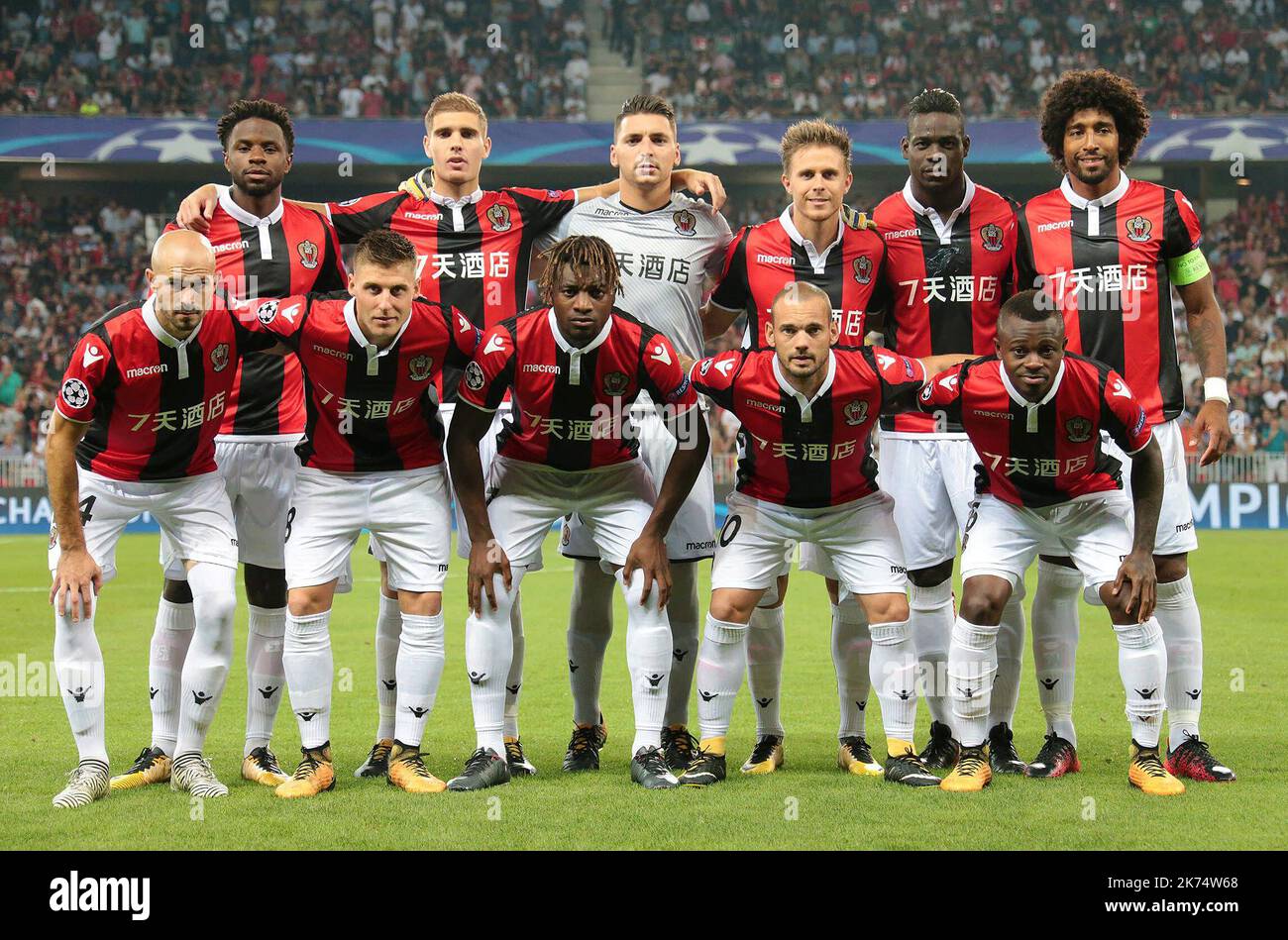 An OCG Nice team group photo: Back Row: Adrien Tameze, Maxime le ...