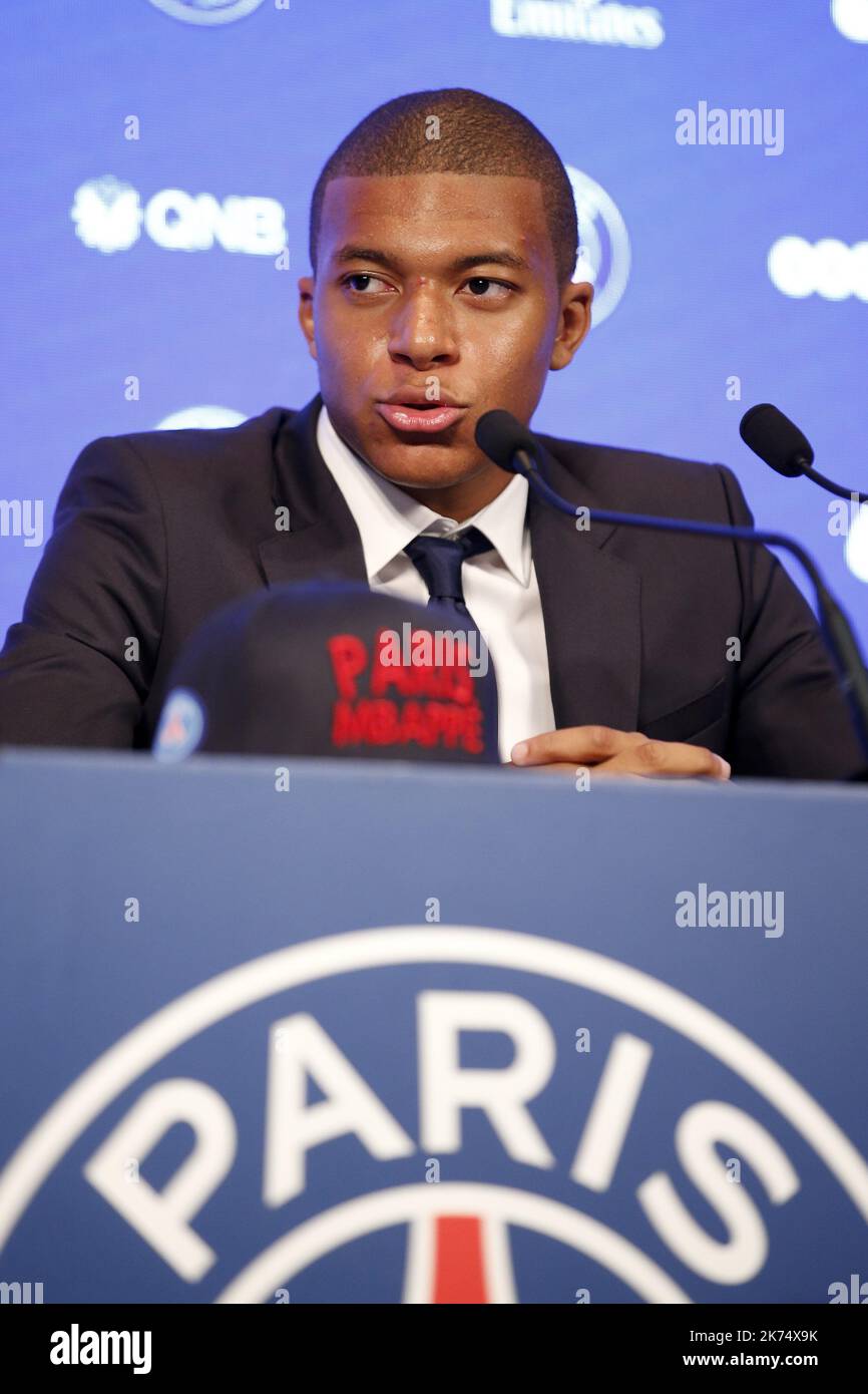 Paris Saint-Germain's new forward Kylian Mbappe Stock Photo - Alamy
