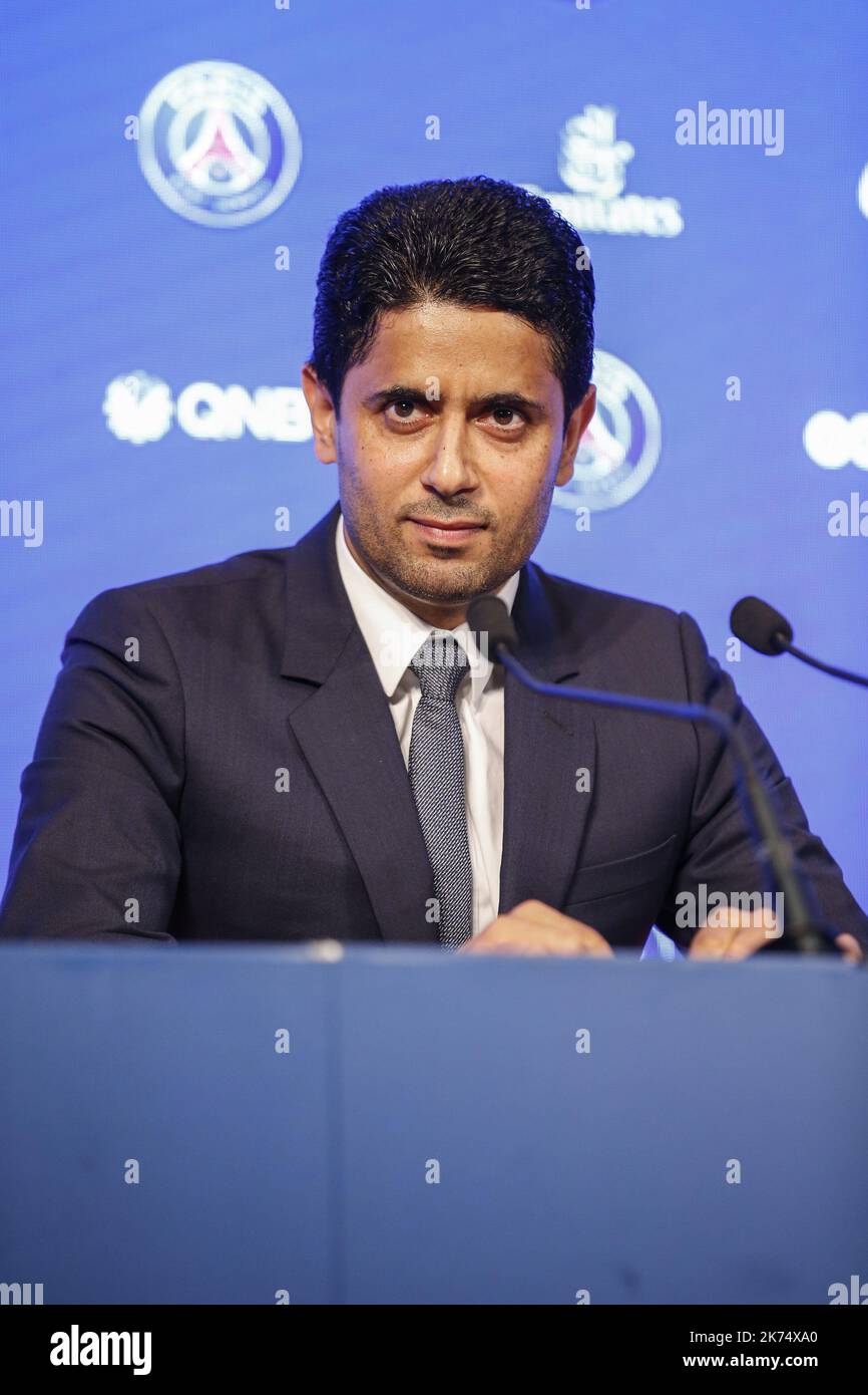 Paris Saint-Germain's chairman and CEO Nasser Al-Khelaifi Stock Photo ...
