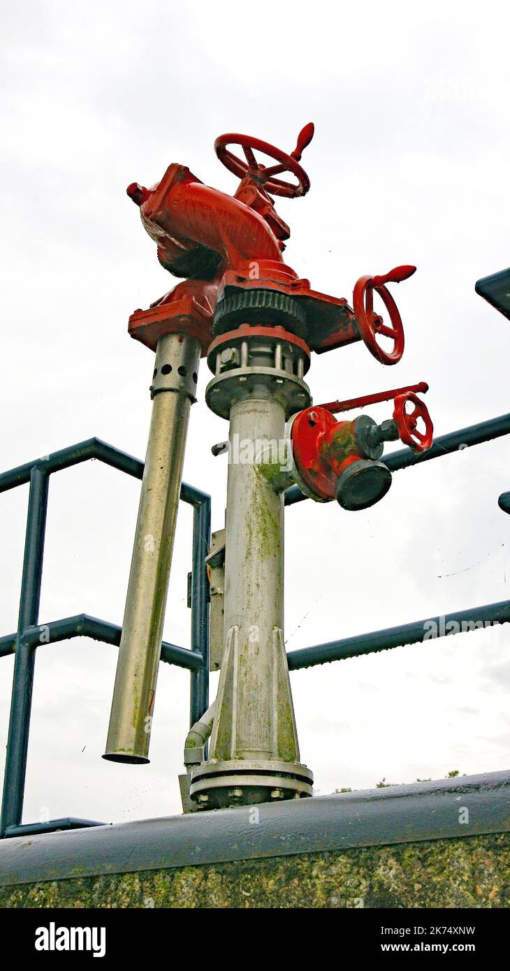 Valve of a lock on the river Rhine in Germany, Europe Stock Photo - Alamy