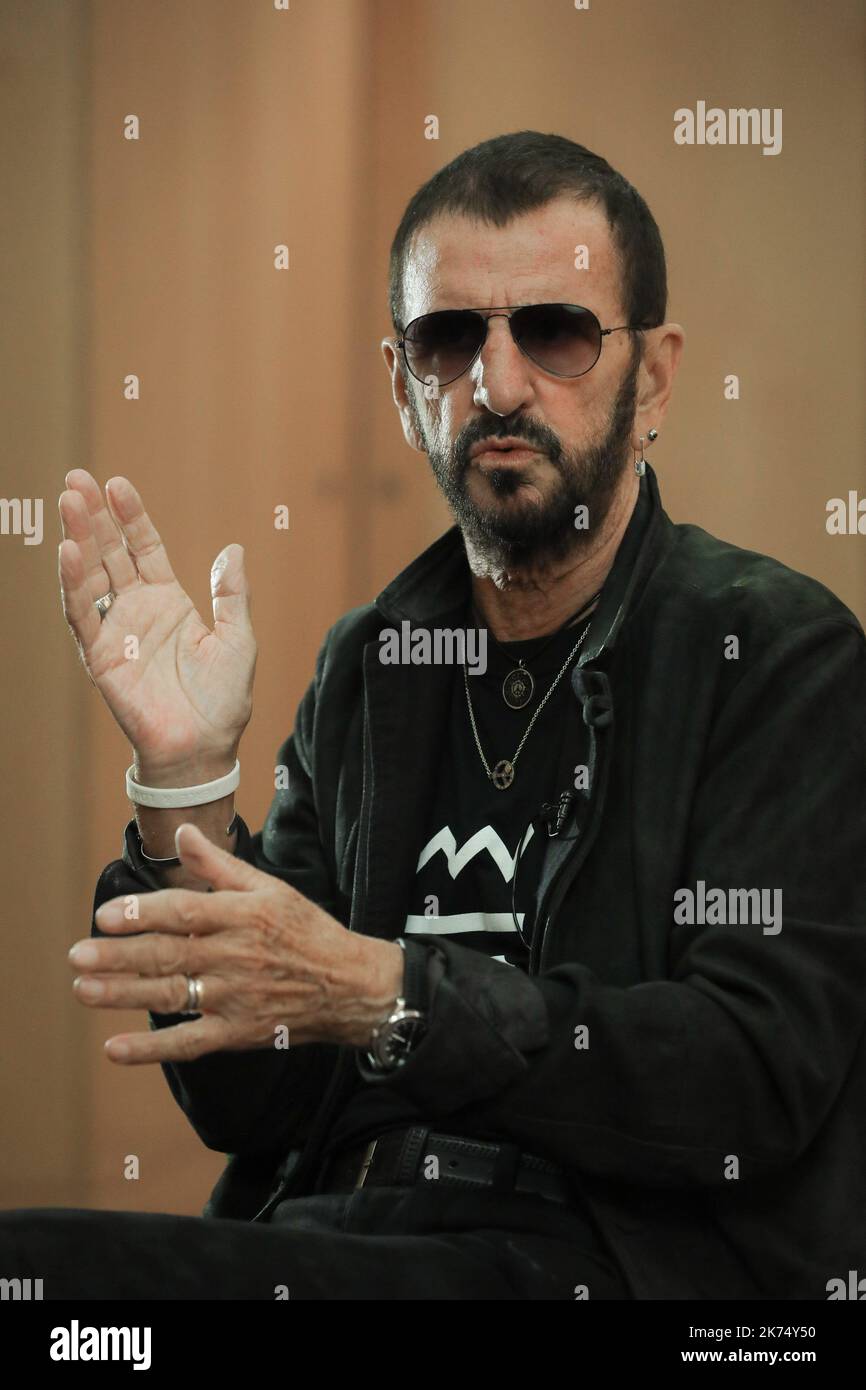 Ringo Starr poses for his latest album is 'Give More Love Stock Photo ...