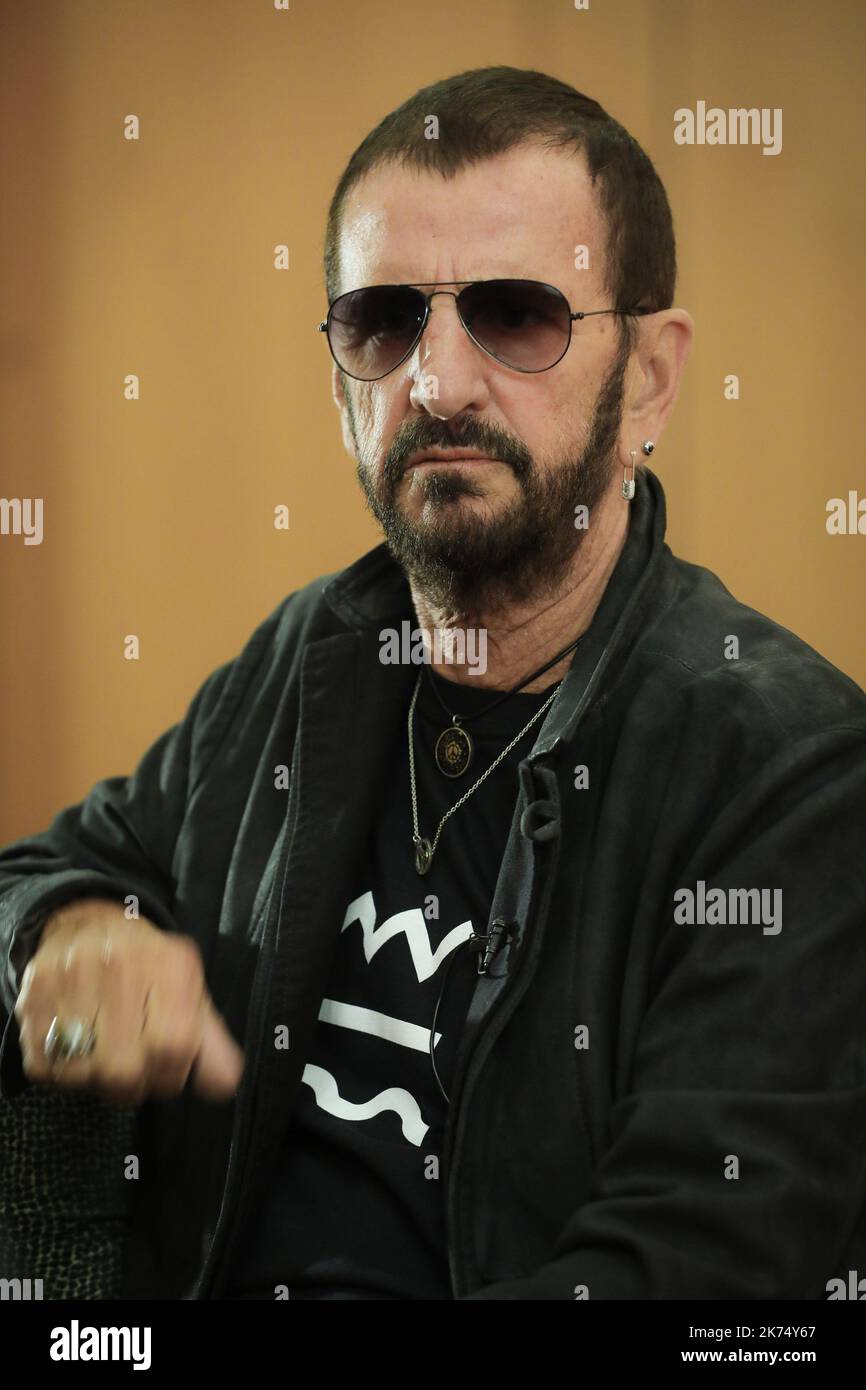 Ringo Starr poses for his latest album is 'Give More Love Stock Photo ...