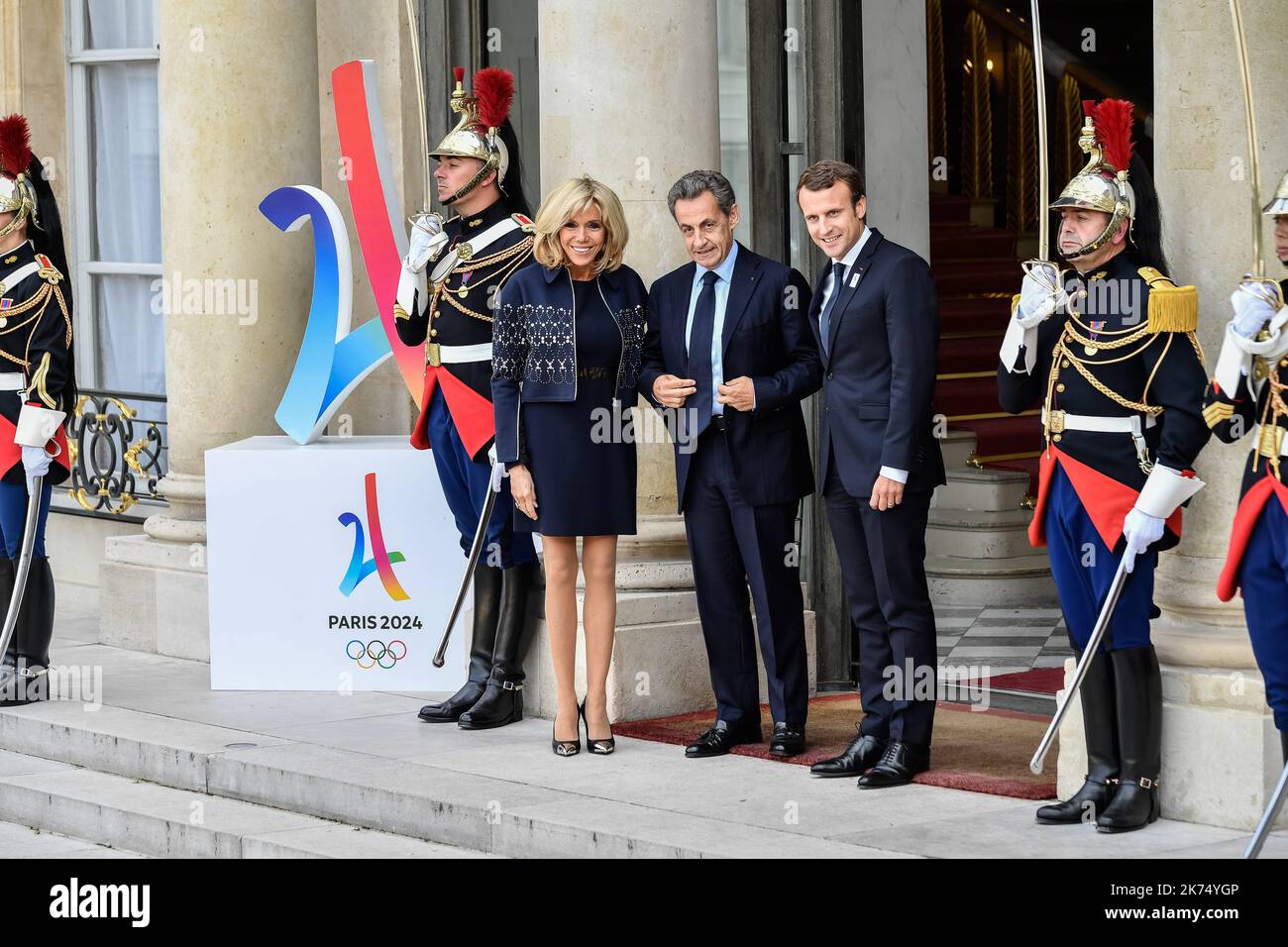 Brigitte Macron, Emmanuel Macron and Nicolas Sarkozy, The French ...