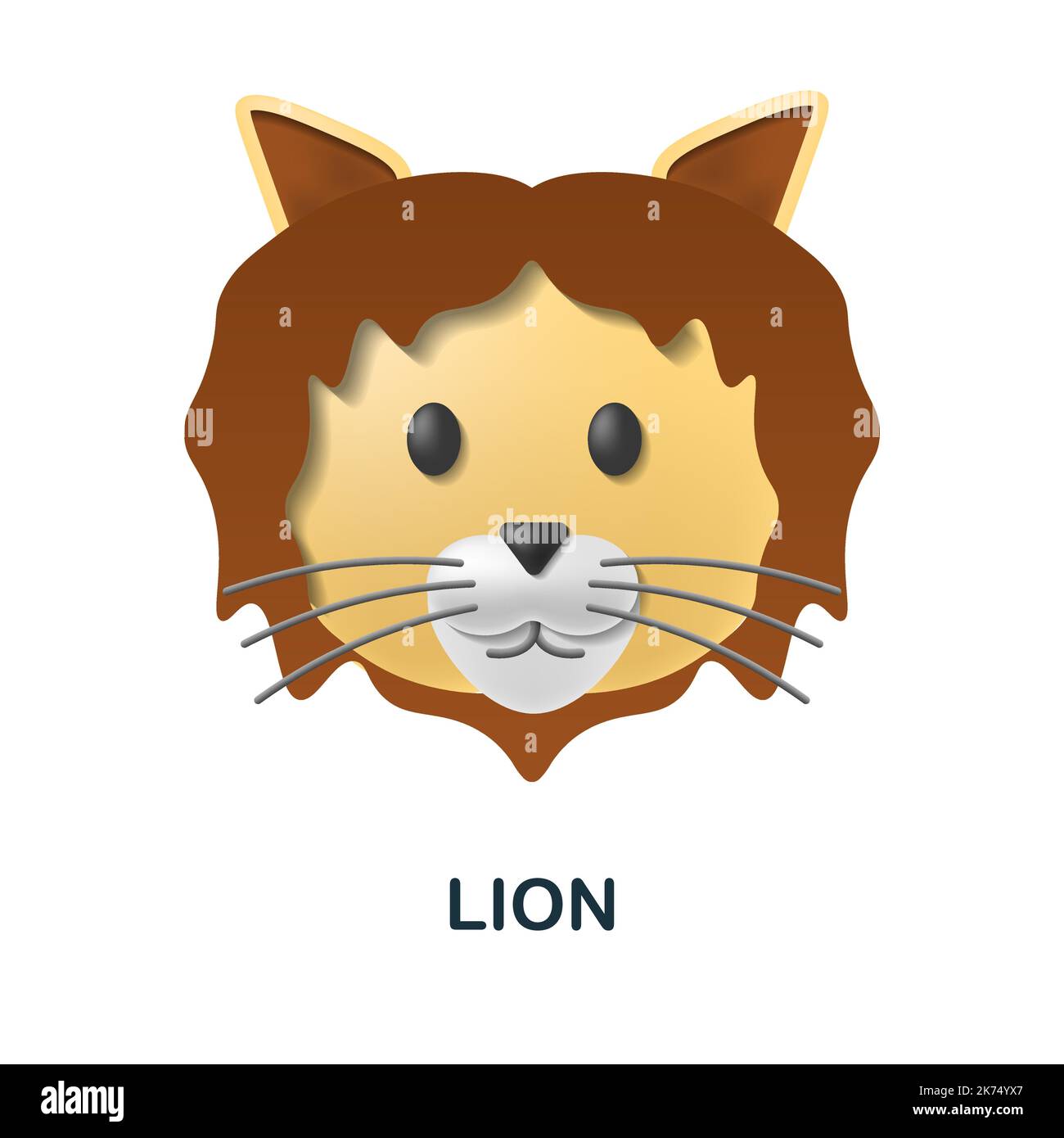 Lion icon. 3d illustration from animal head collection. Creative Lion ...