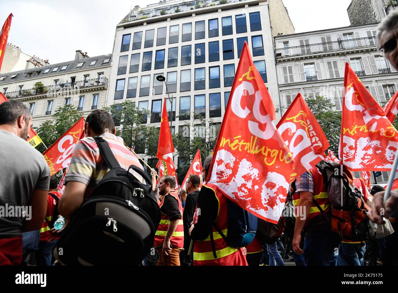 At the call of the CGT metallurgy union, workers from France ...