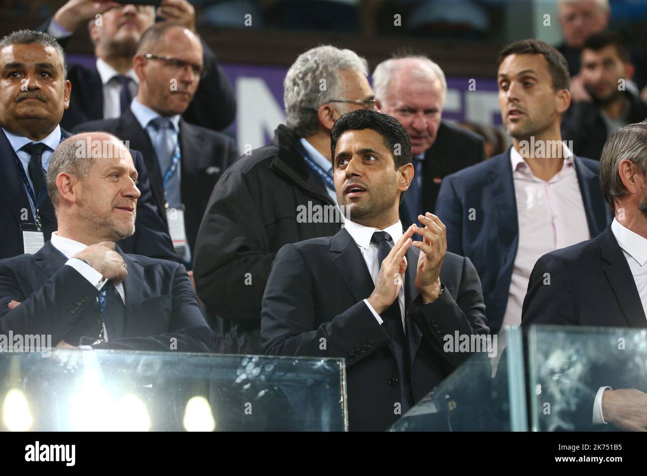 NASSER AL KHELAIFI ANTERO HENRIQUE JEAN CLAUDE BLANC Stock Photo - Alamy