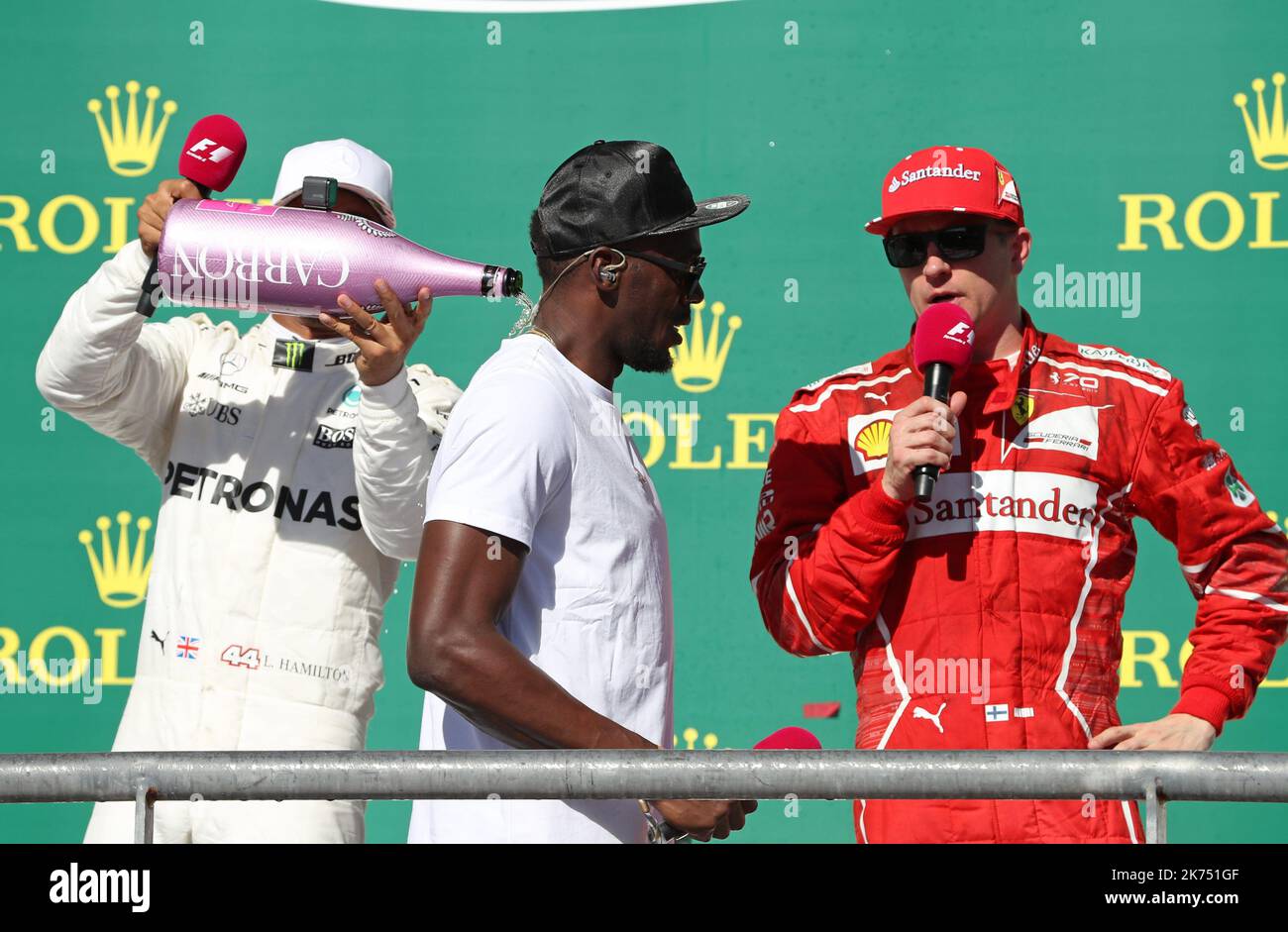 Lewis Hamilton (GB), Mercedes F1 Team. Usain Bolt (JAM) Sprinter. Kimi ...