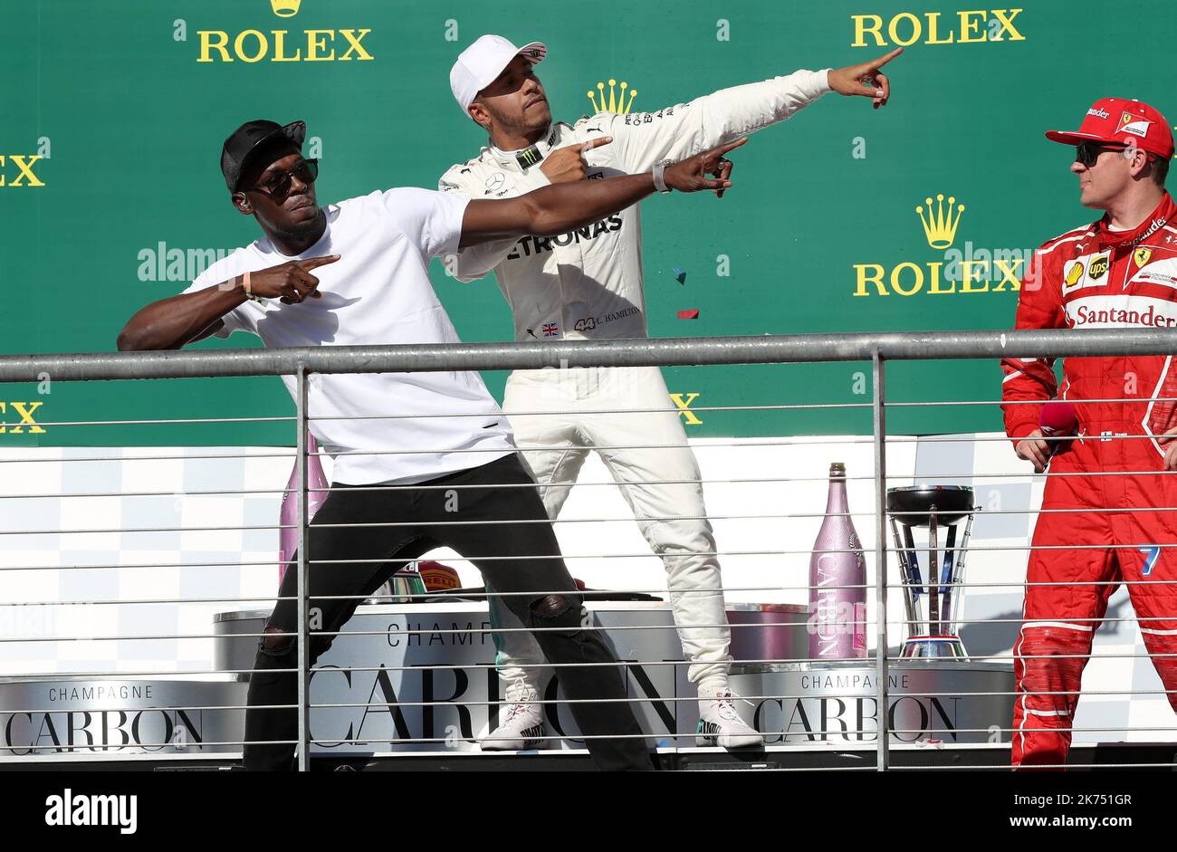 Lewis Hamilton (GB), Mercedes F1 Team. Usain Bolt (JAM) Sprinter ...