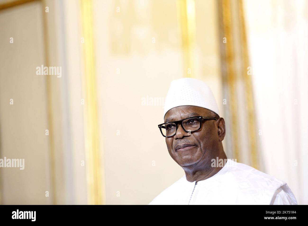 Emmanuel Macron in an Interview with the President of Mali Stock Photo ...