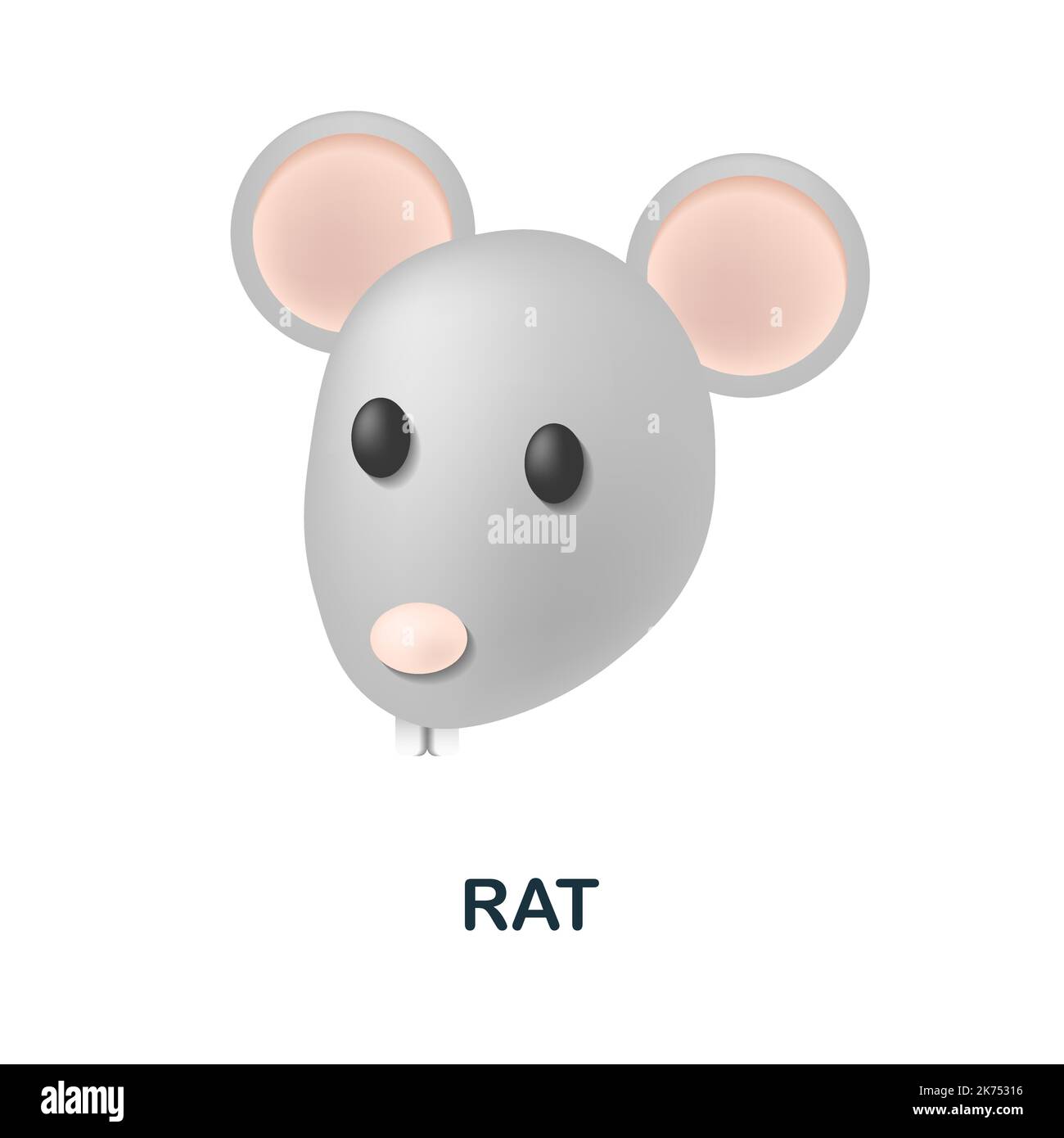 Rat icon. 3d illustration from animal head collection. Creative Rat 3d ...