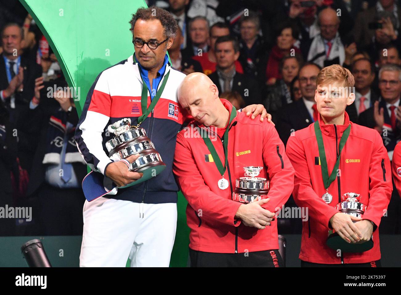 Yannick Noah and Johan Van Herck Stock Photo - Alamy