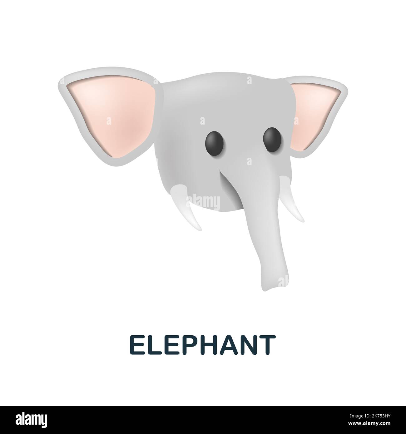 Elephant icon. 3d illustration from animal head collection. Creative ...