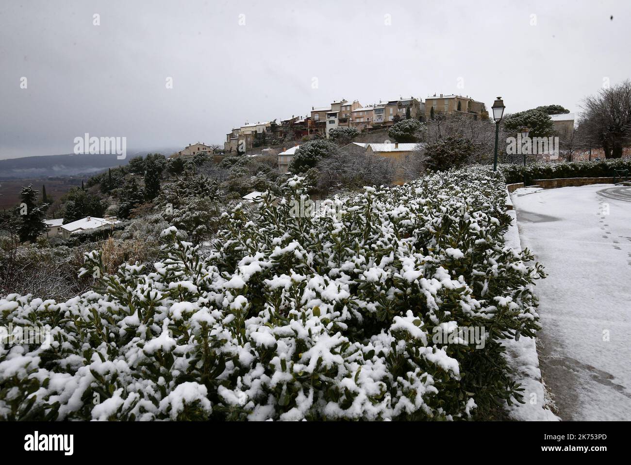 Snow in south eastern France, on december 2nd, 2017 Stock Photo - Alamy