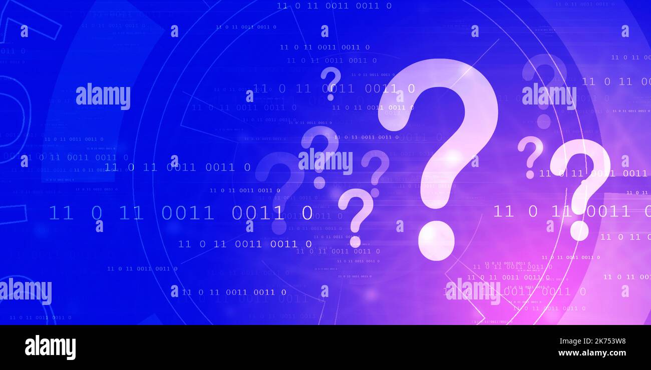 2d illustration question mark background Stock Photo - Alamy