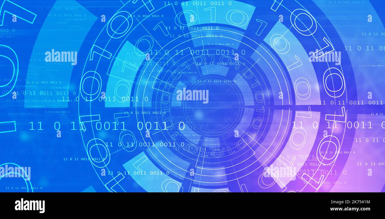 2d illustration Abstract futuristic electronic circuit technology ...