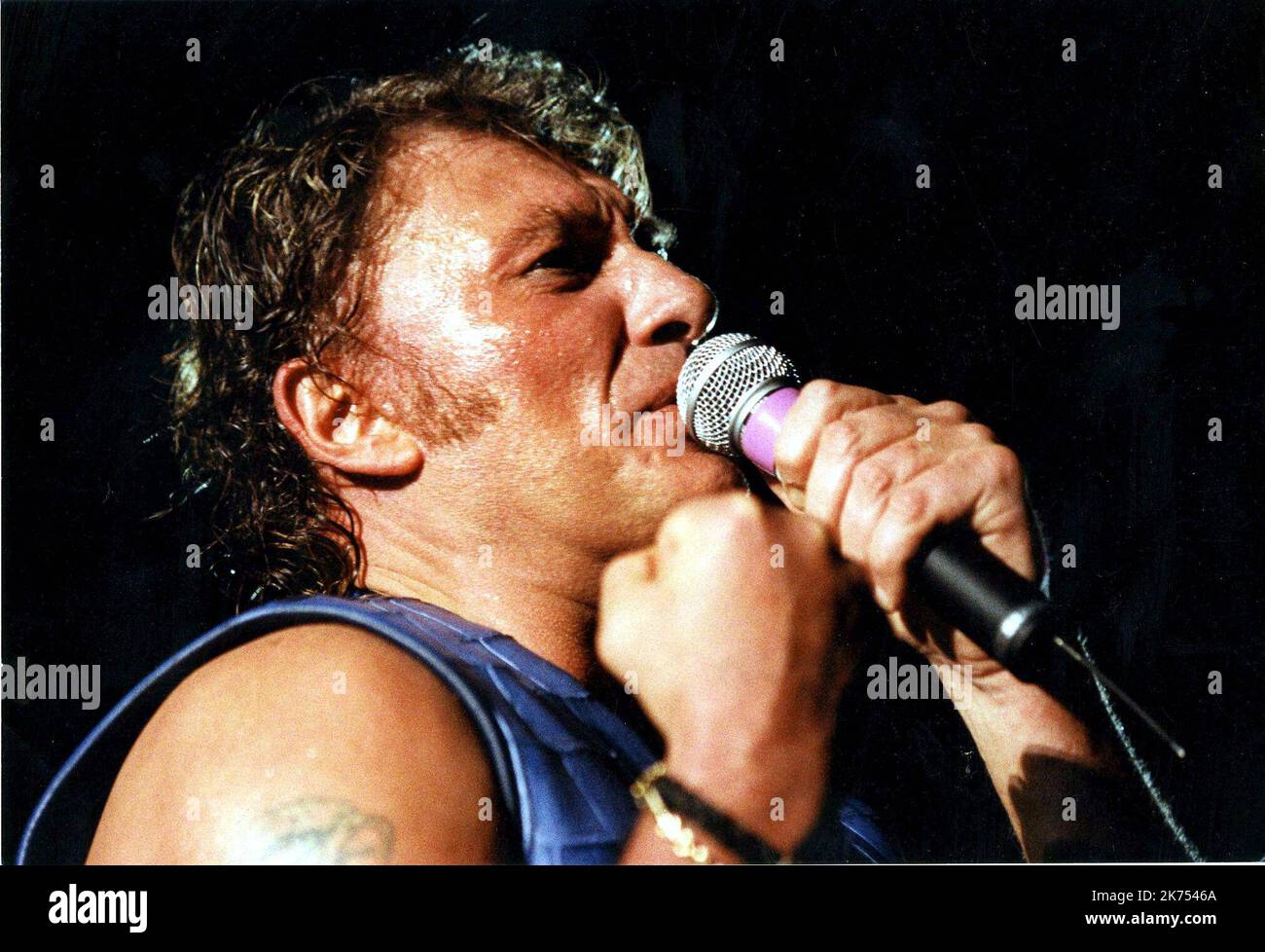 PARIS LE 18 06 1993 - Johnny Hallyday in concert at the Parc des ...