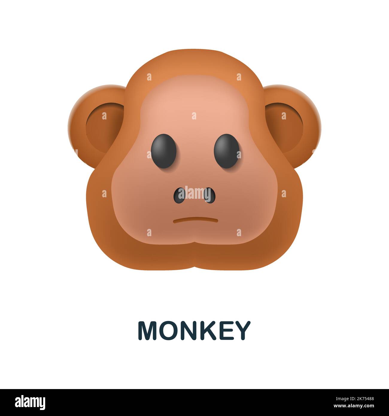 Monkey icon. 3d illustration from animal head collection. Creative ...
