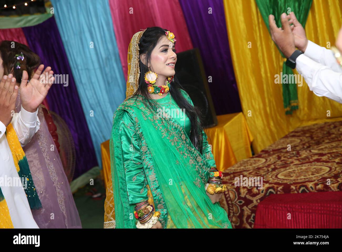 Traditional Mayoon ceremony at colorfully decorated venue in Karachi ...