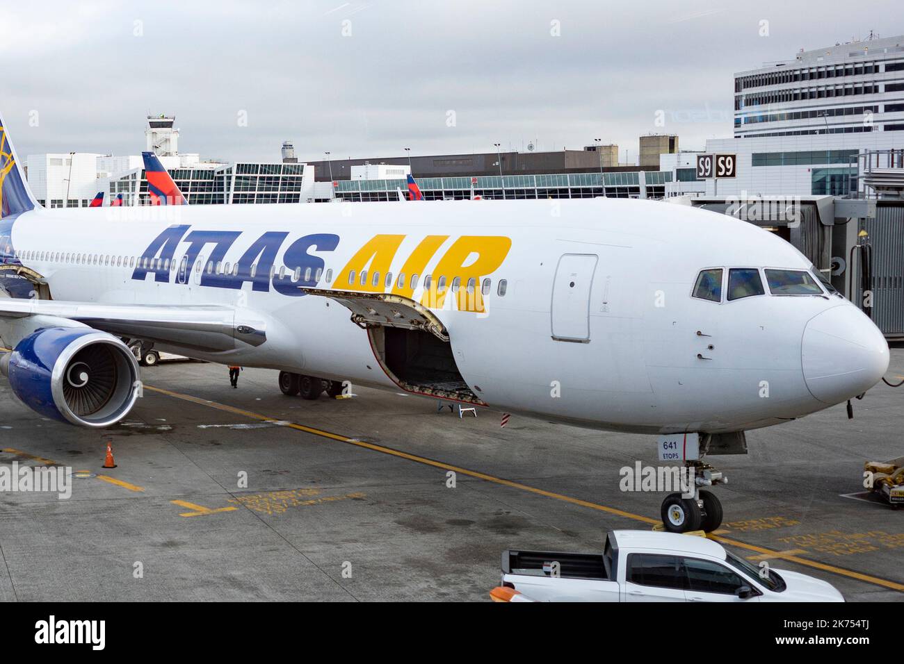 SeaTac, Washington, USA. 30th Sep, 2022. An Atlas Air Boeing 767 ...