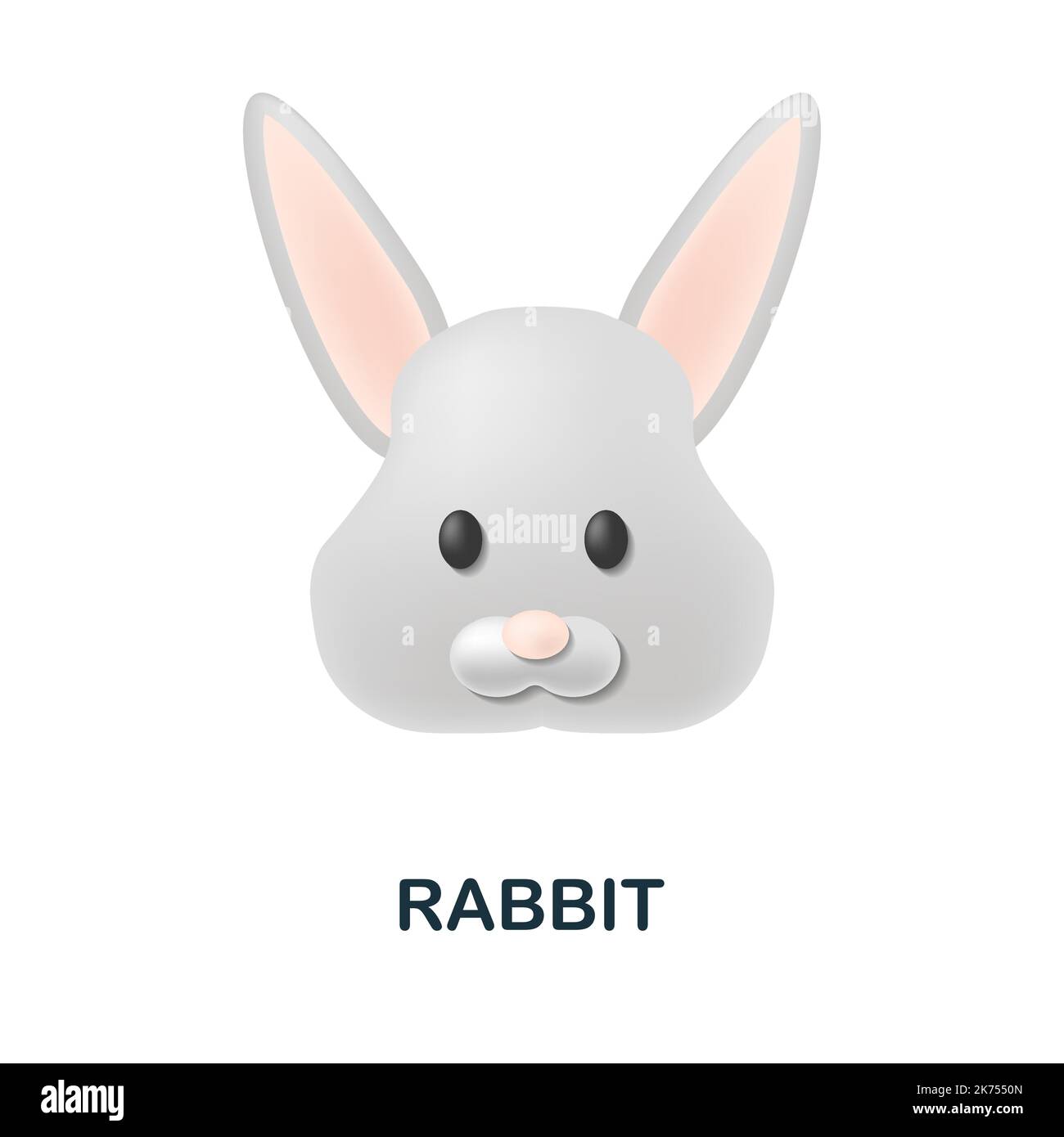 Rabbit icon. 3d illustration from animal head collection. Creative ...