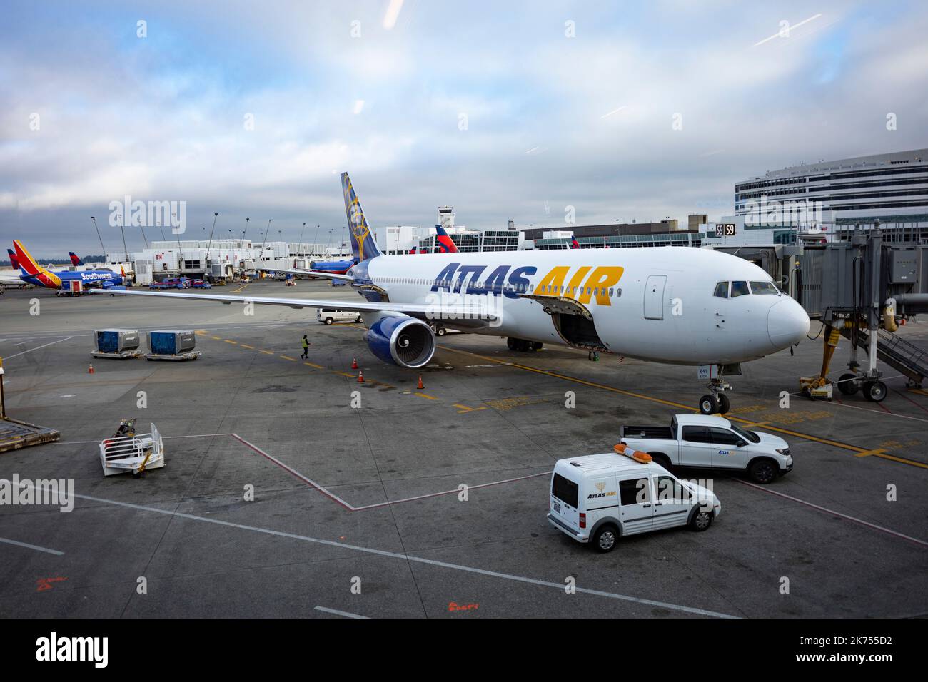 SeaTac, Washington, USA. 30th Sep, 2022. An Atlas Air Boeing 767 ...