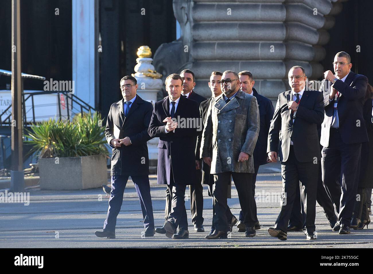 Mohammed VI, roi du Maroc - President Emmanuel Macron takes a boat with ...