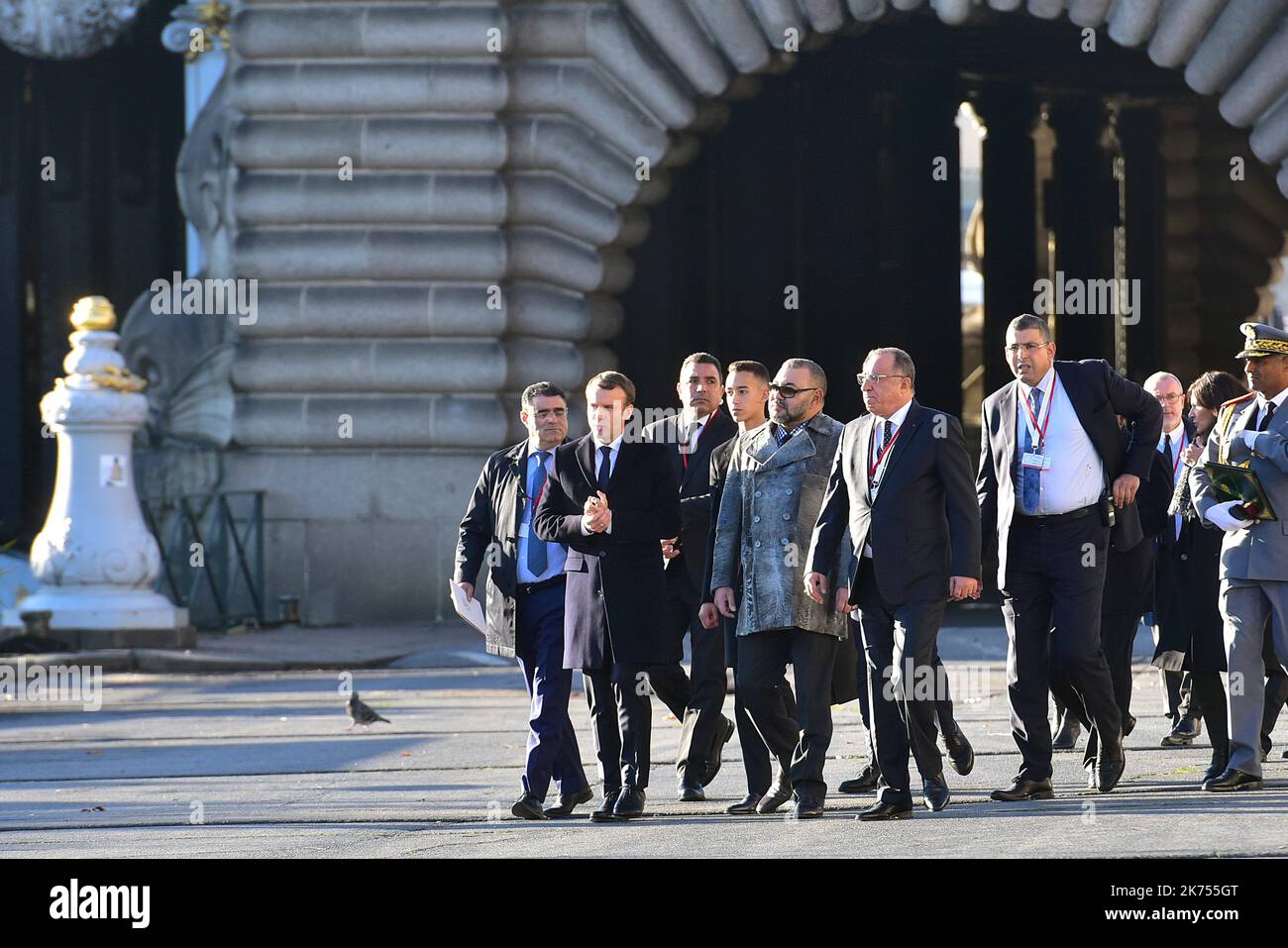 Mohammed VI, roi du Maroc - President Emmanuel Macron takes a boat with ...