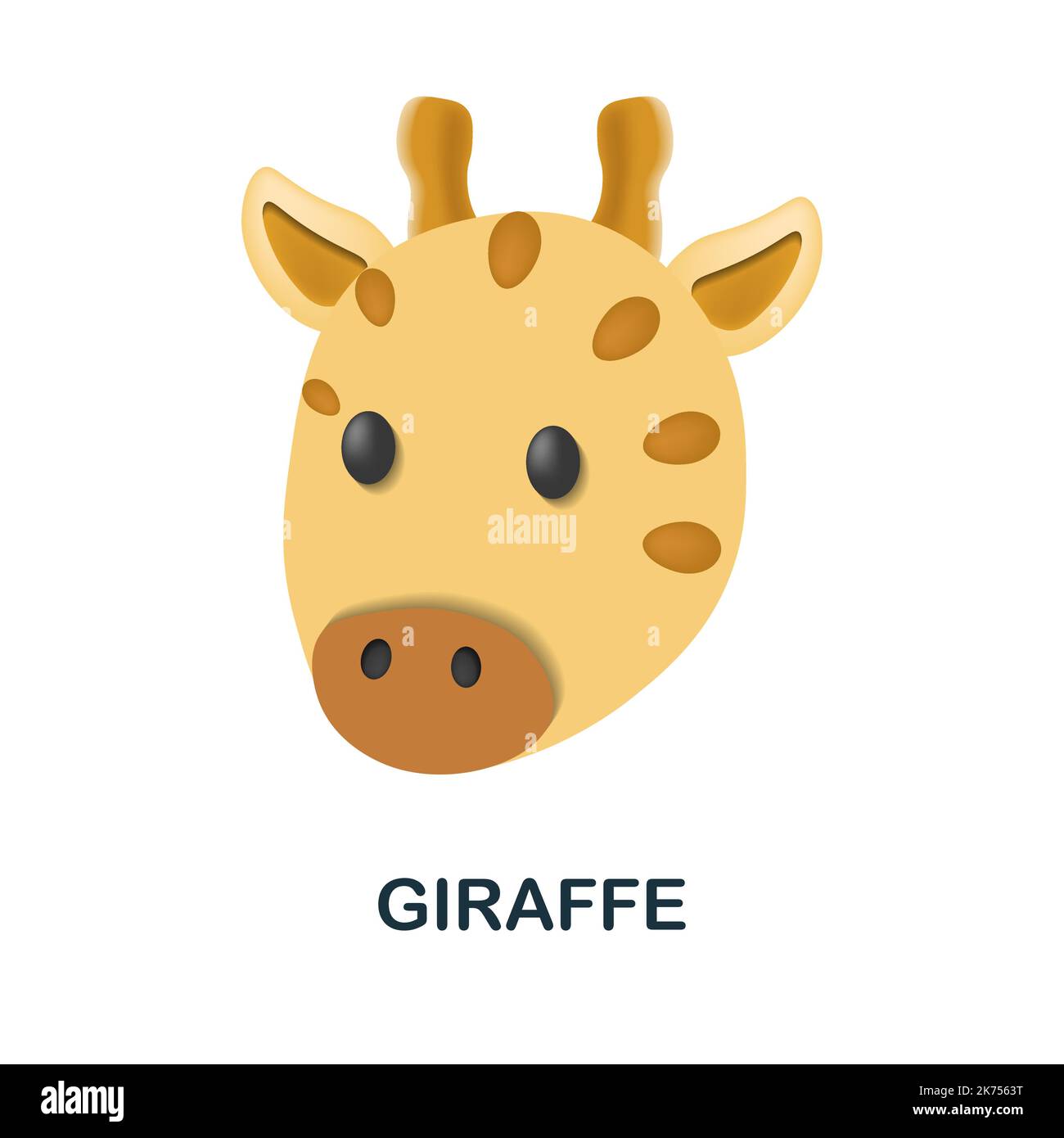 Giraffe icon. 3d illustration from animal head collection. Creative ...
