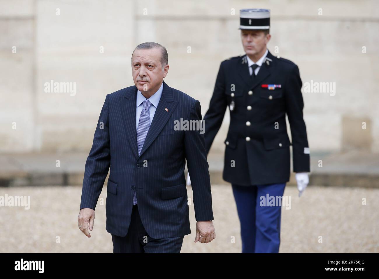 French President, Emmanuel Macron welcomes Turkish President Recep ...