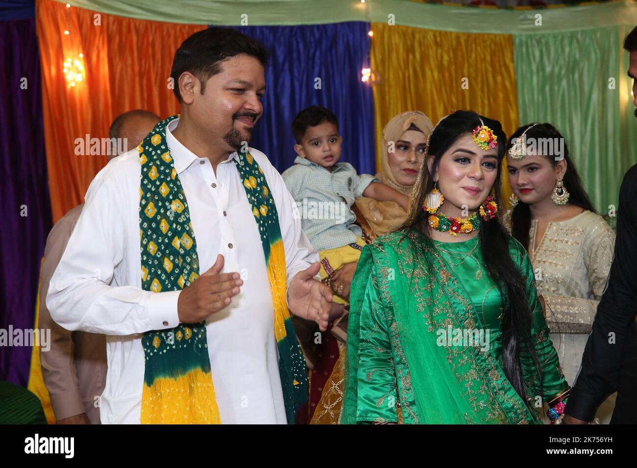 Traditional Mayoon ceremony at colorfully decorated venue in Karachi ...