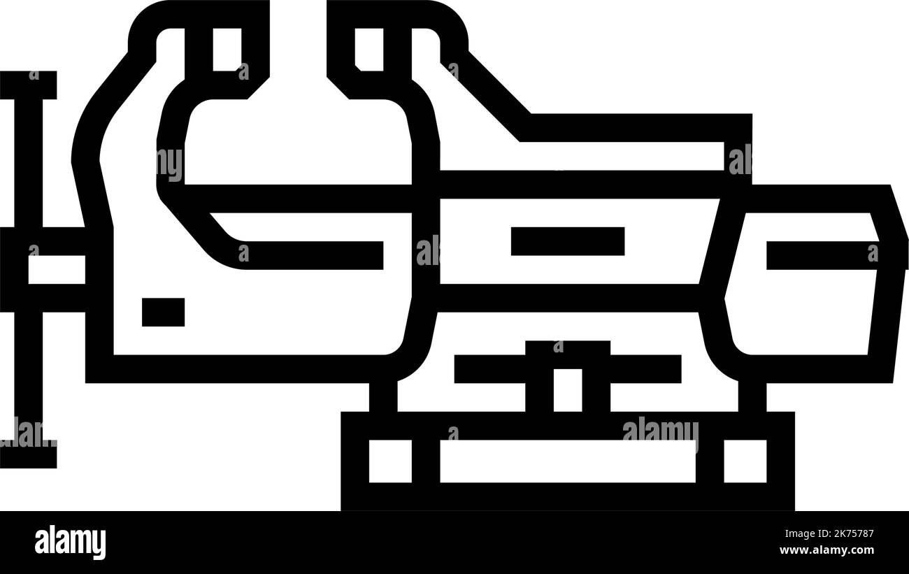 swivel base bench vice line icon vector illustration Stock Vector Image ...