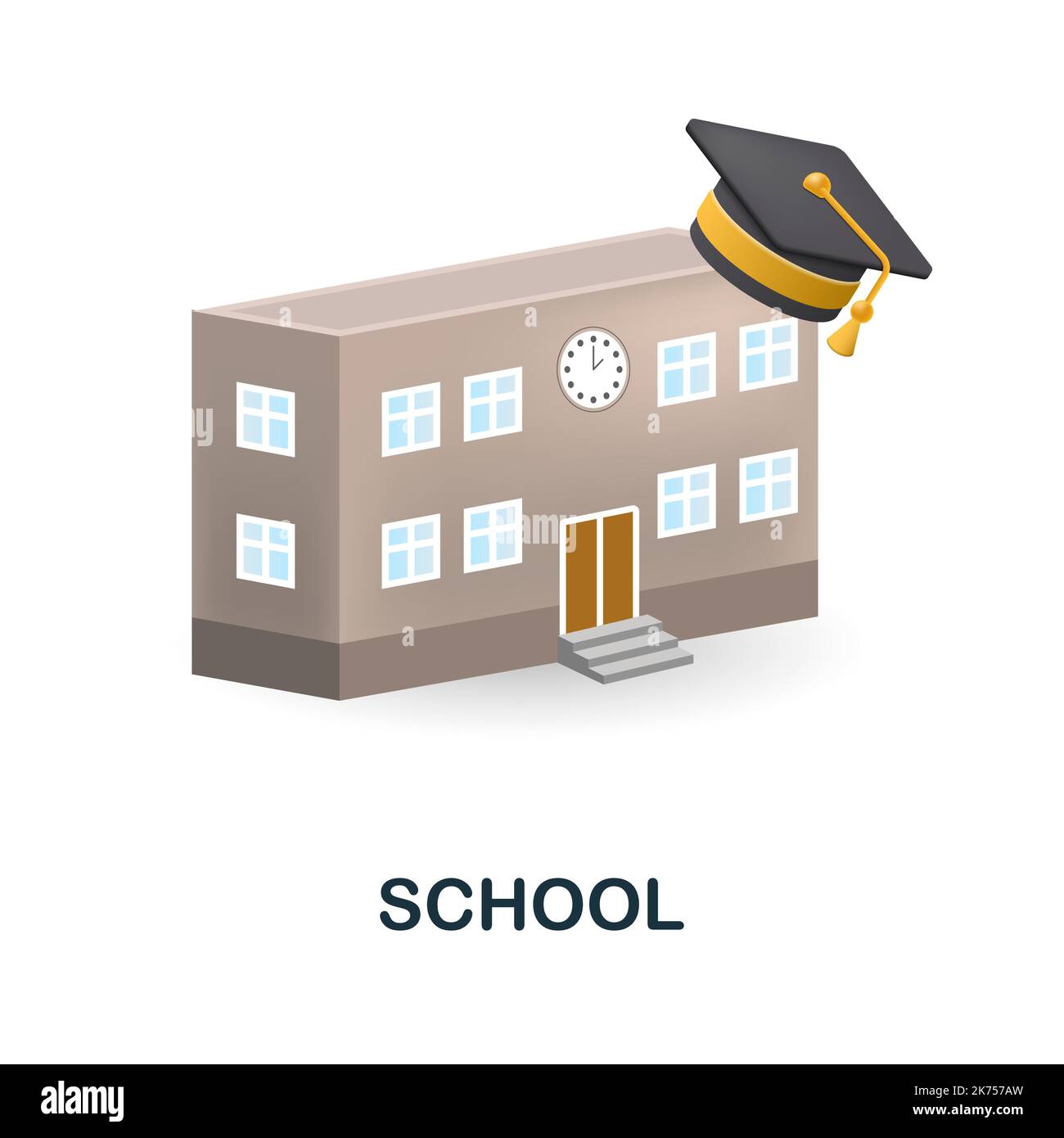 School icon. 3d illustration from back to school collection. Creative ...
