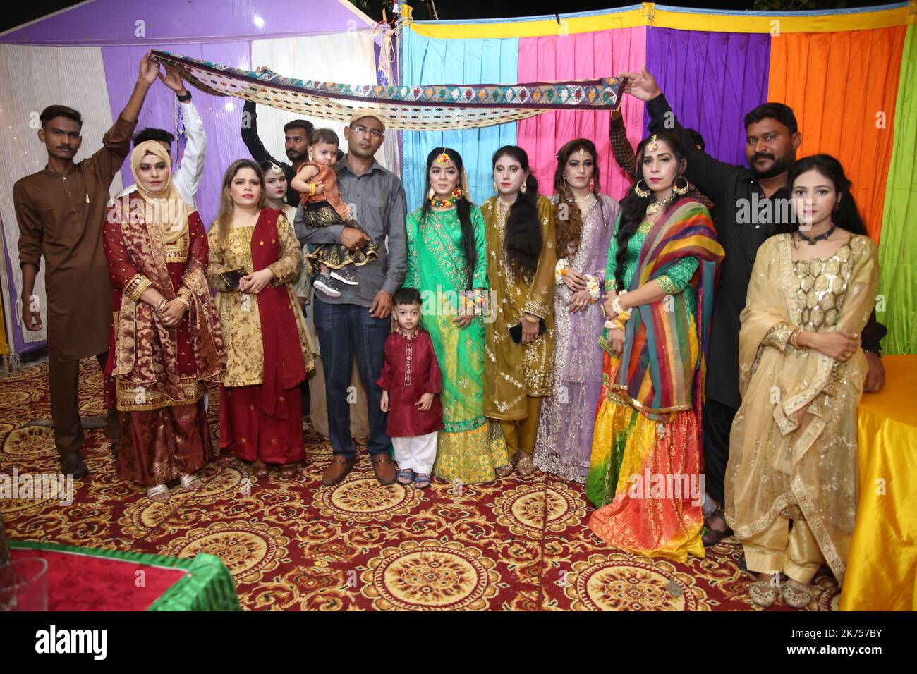 Traditional Mayoon ceremony at colorfully decorated venue in Karachi ...