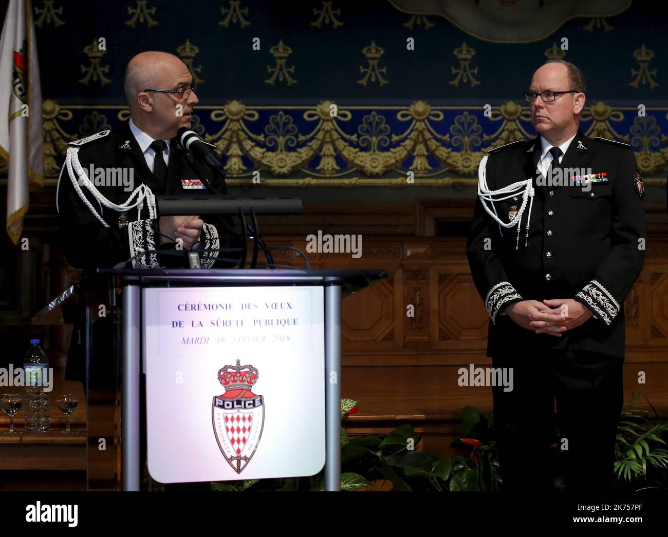 Monaco, jan 16th 2018 new year's wishes ceremony of security forces of ...