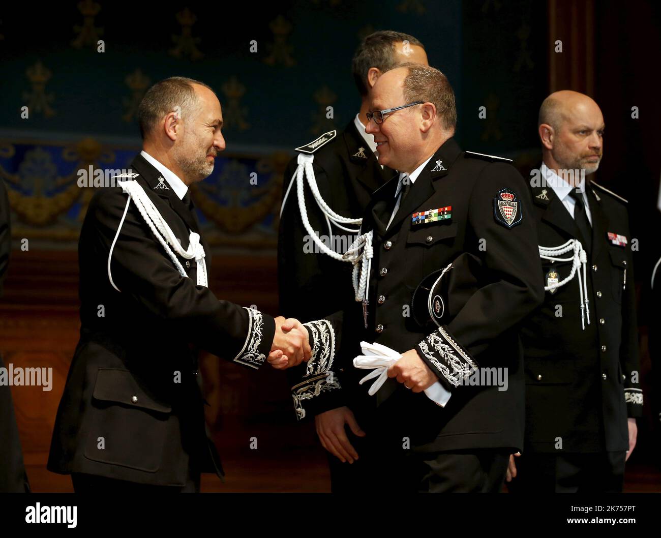 Monaco, jan 16th 2018 new year's wishes ceremony of security forces of ...