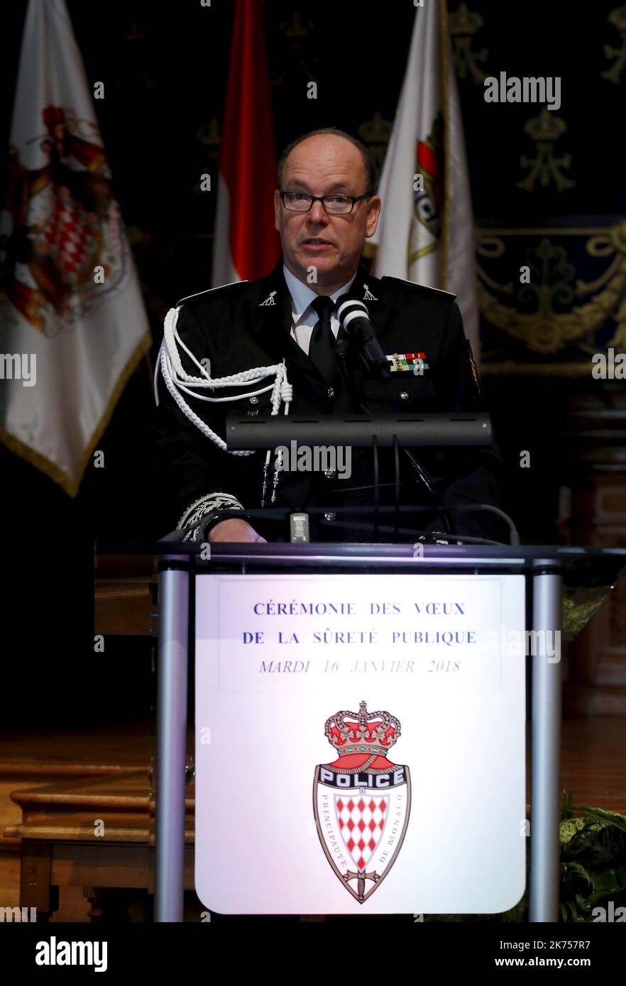 Monaco, jan 16th 2018 new year's wishes ceremony of security forces of ...