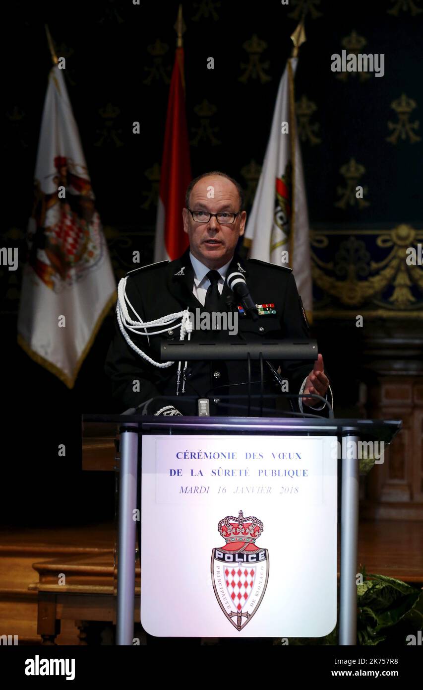 Monaco, jan 16th 2018 new year's wishes ceremony of security forces of ...