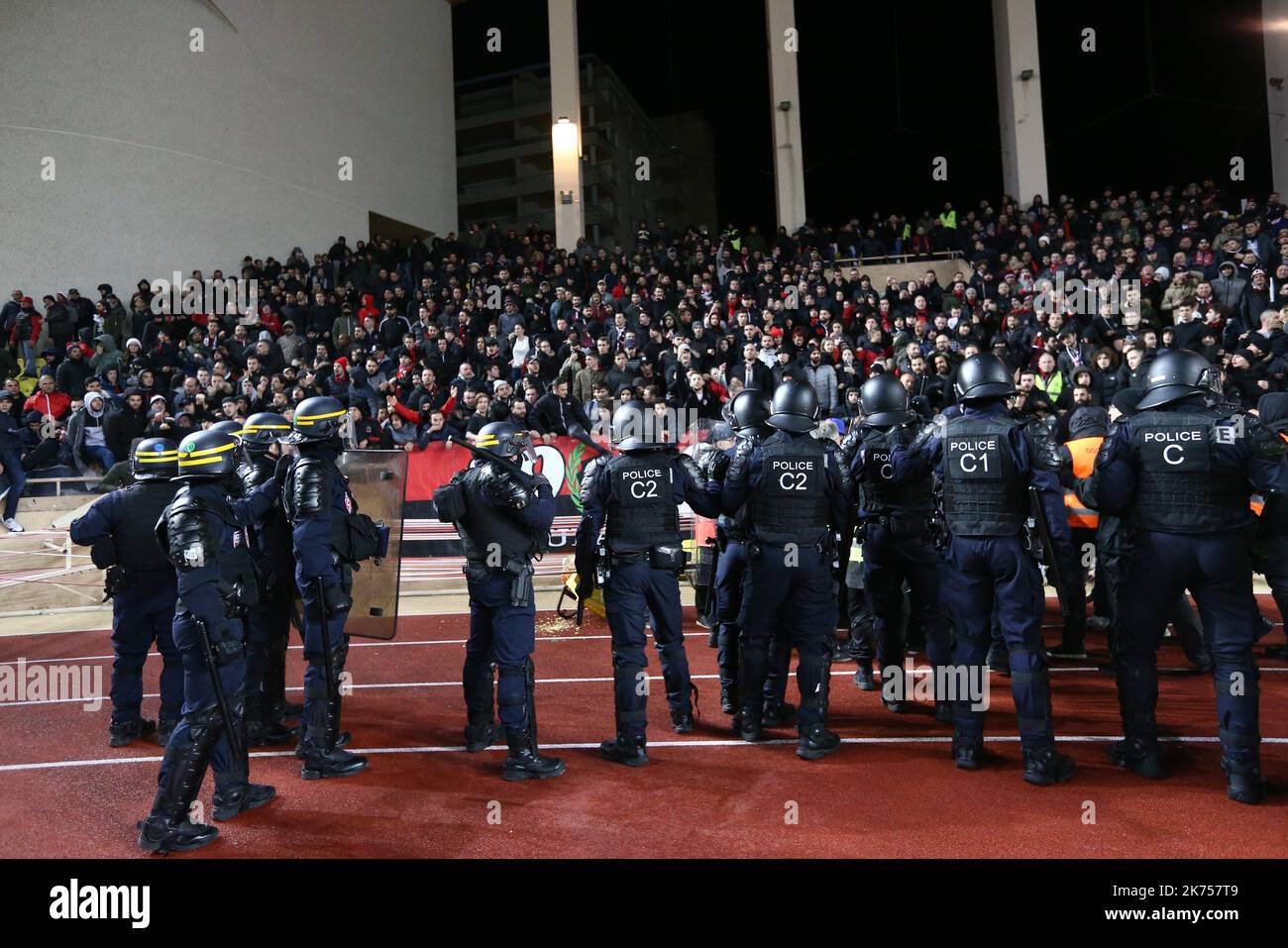 Fans police in stands hi-res stock photography and images - Alamy