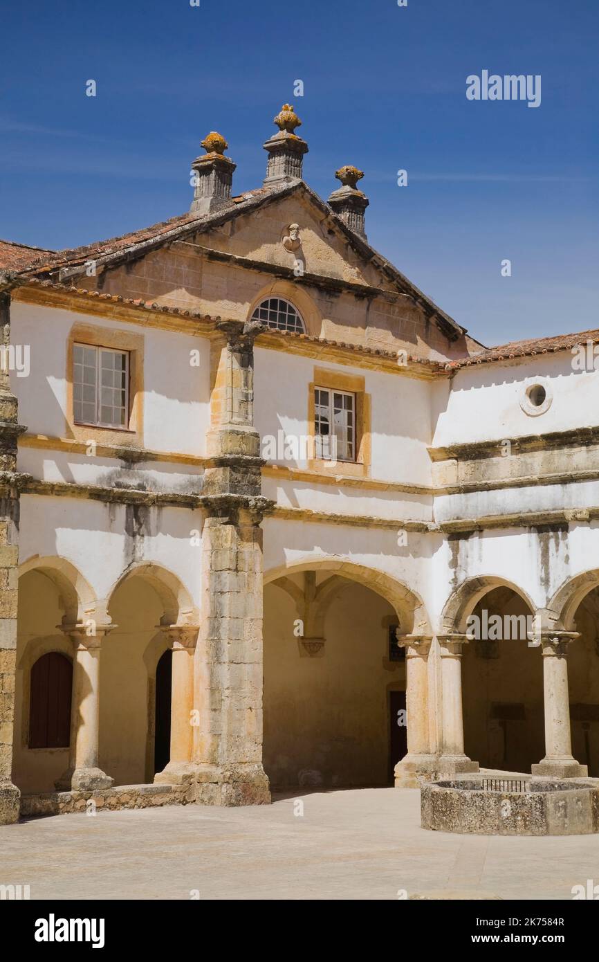 Inner Courtyard at the Convent of Christ in Tomar, Portugal Stock Photo ...