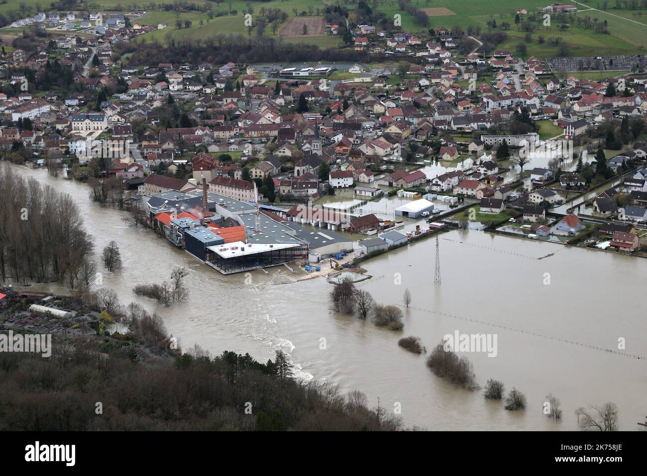 Flooding in Montbeliard, France Stock Photo - Alamy