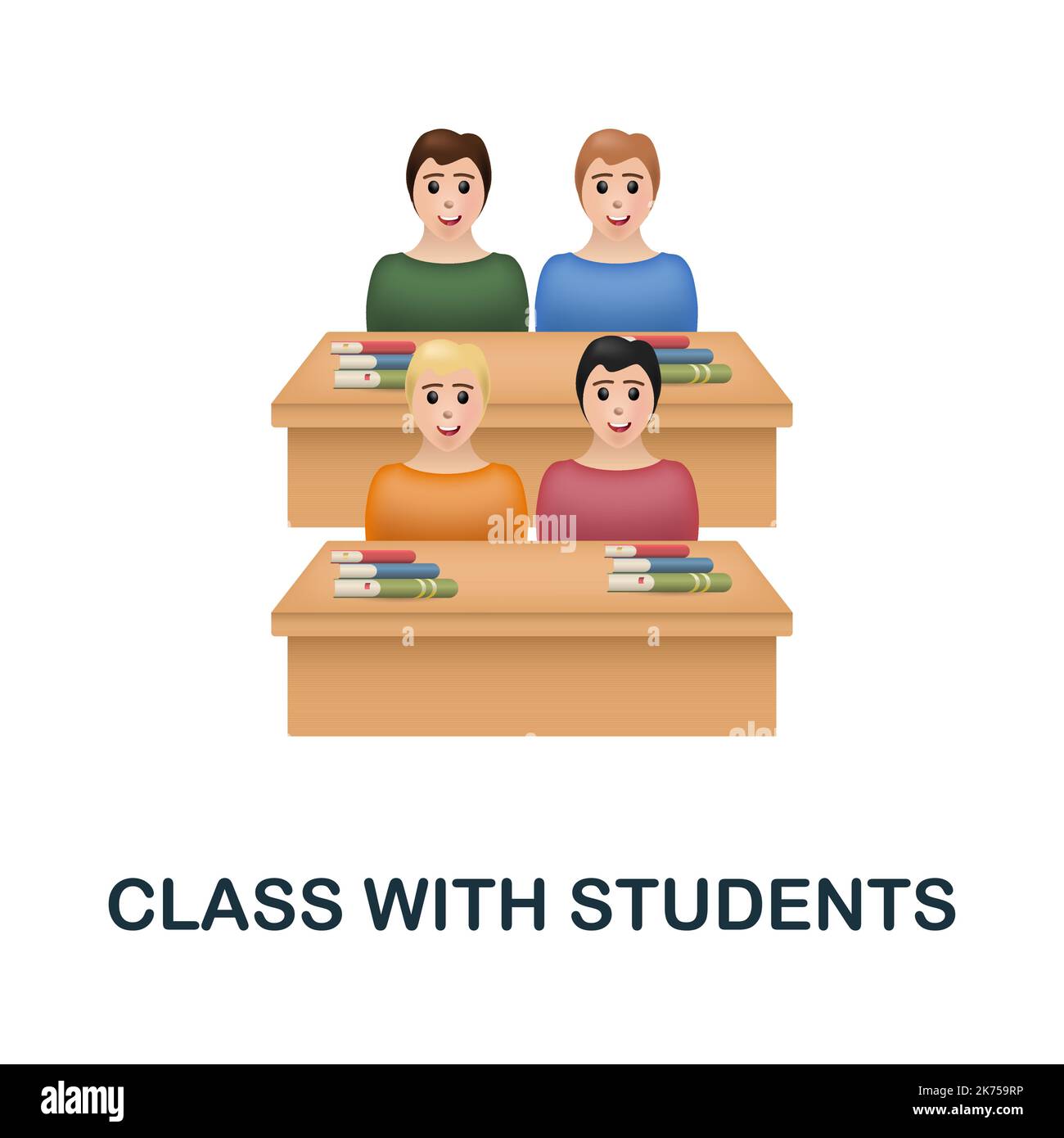 Class With Students icon. 3d illustration from back to school ...