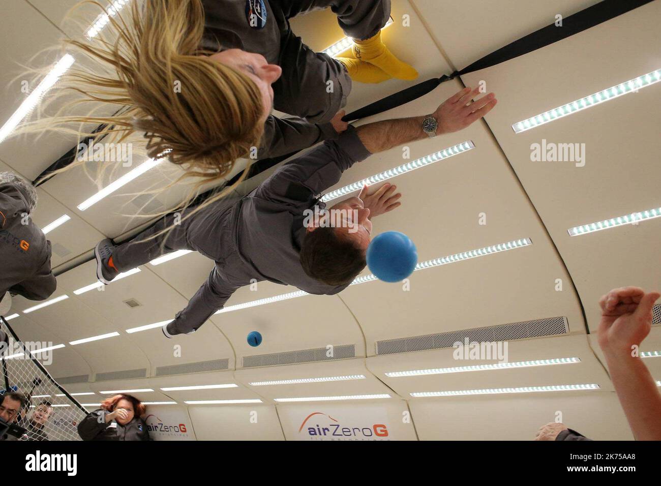 French astronaut Thomas Pesquet in the Zero G Novespace flight Stock Photo - Alamy