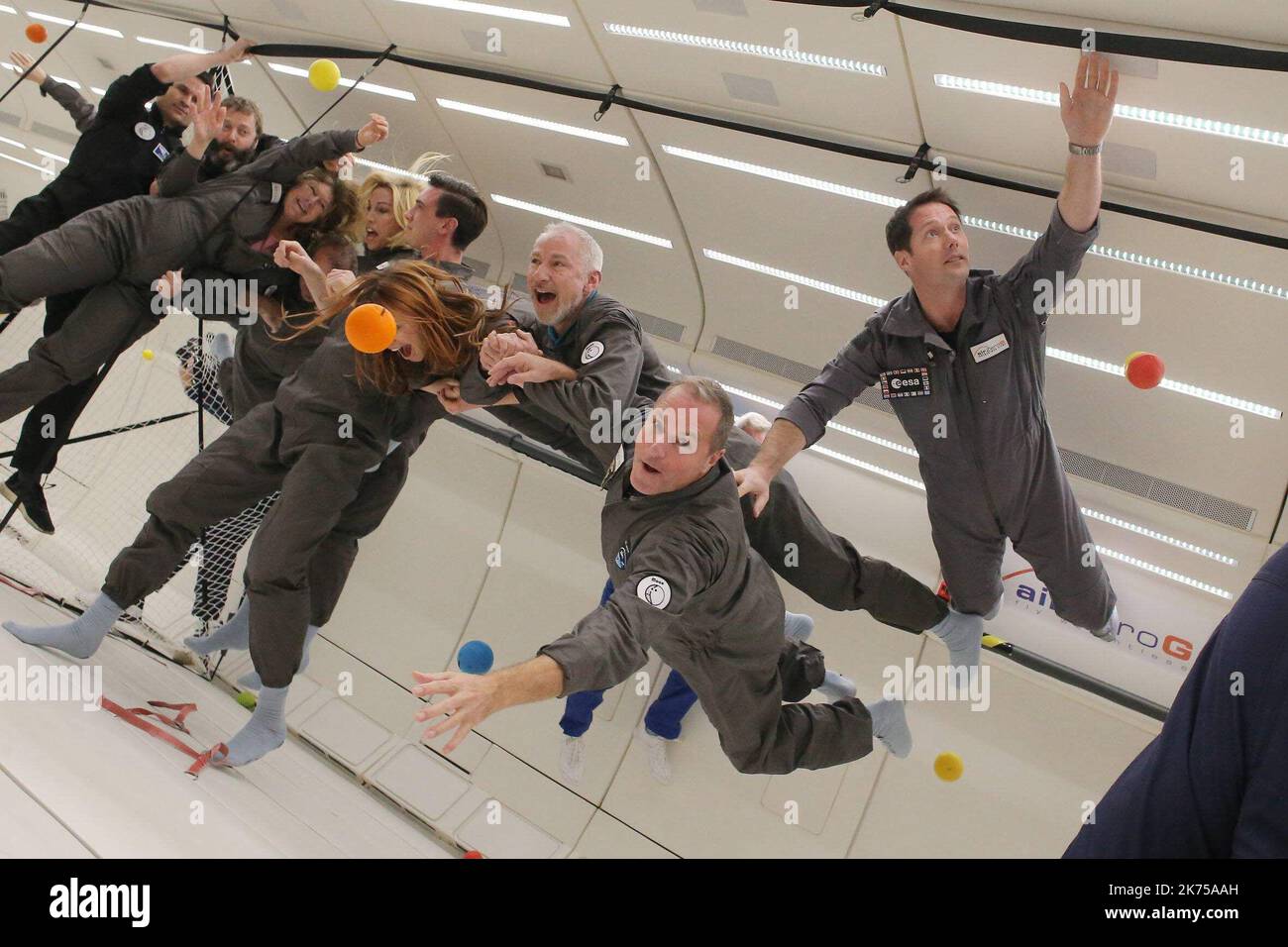 French astronaut Thomas Pesquet in the Zero G Novespace flight Stock Photo - Alamy