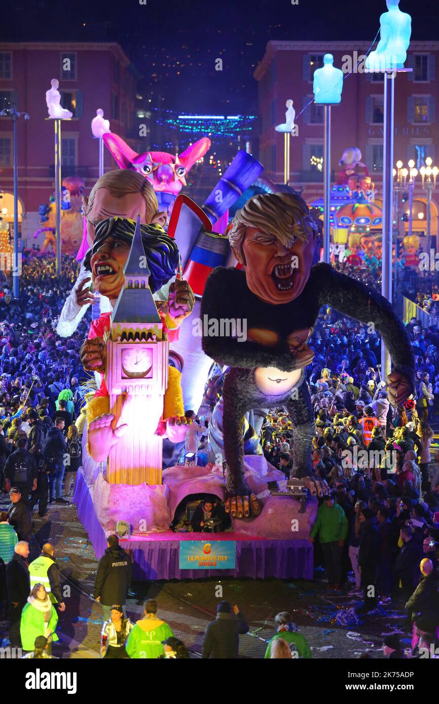 A view of floats during the Nice carnival 2018 Stock Photo - Alamy
