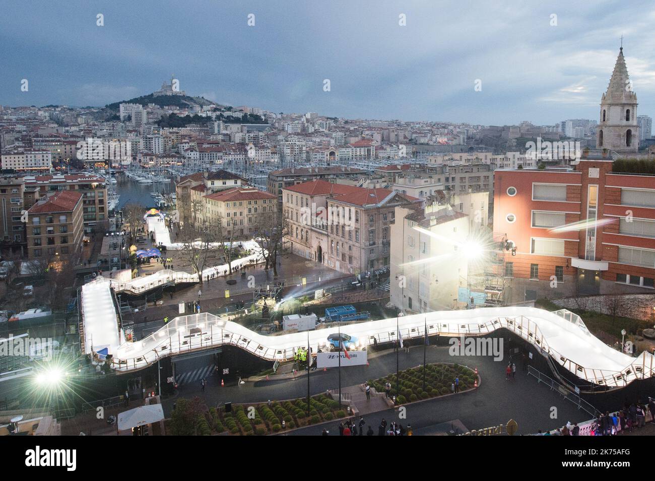 Ice skaters compete in the final of the Redbull Crashed Ice, the Ice ...
