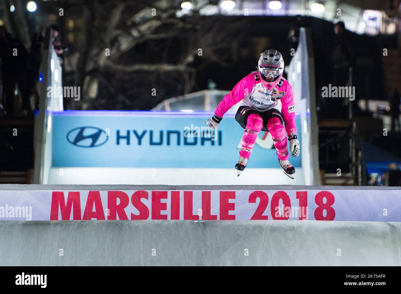 Ice skaters compete in the final of the Redbull Crashed Ice, the Ice ...