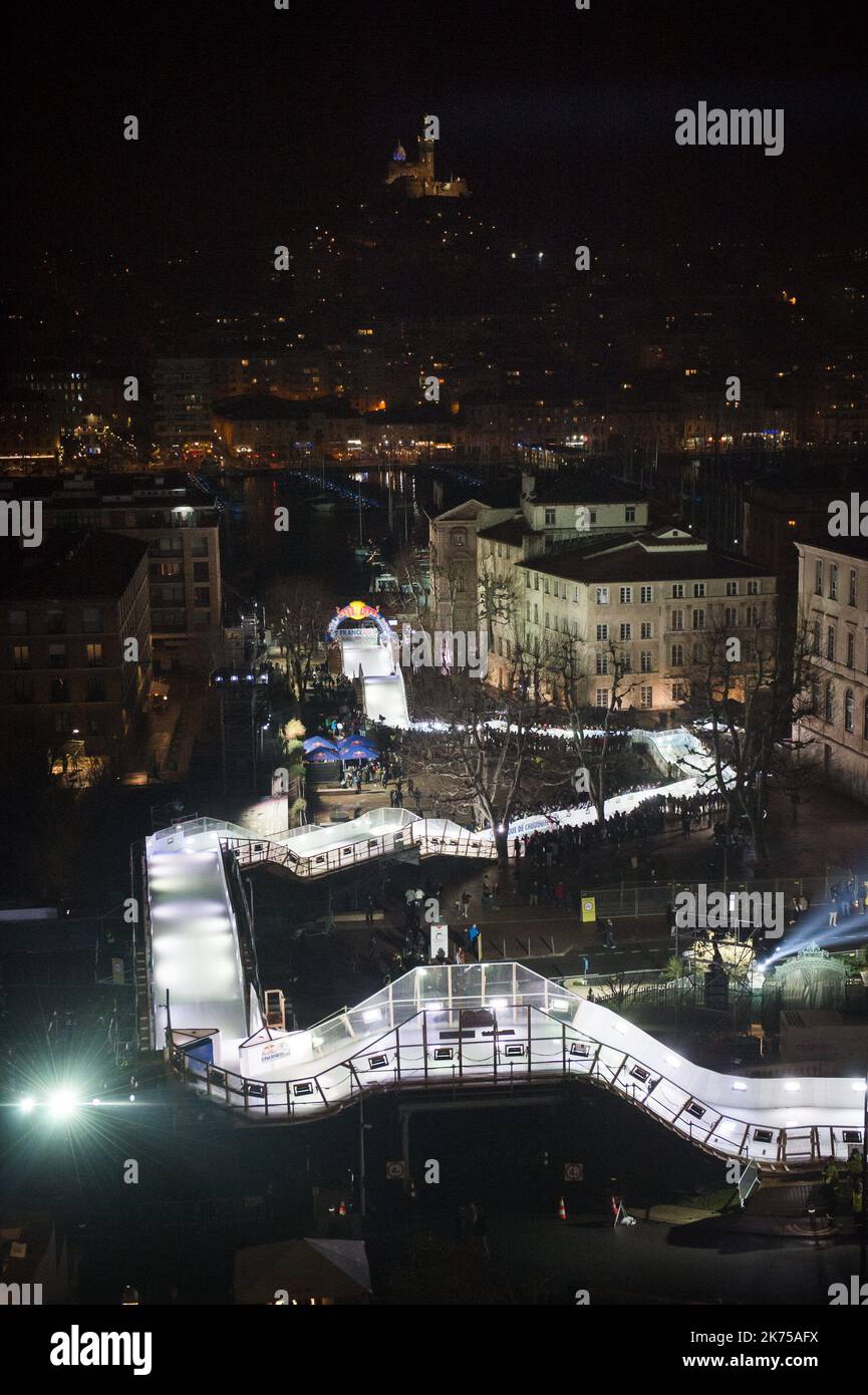 Ice skaters compete in the final of the Redbull Crashed Ice, the Ice ...