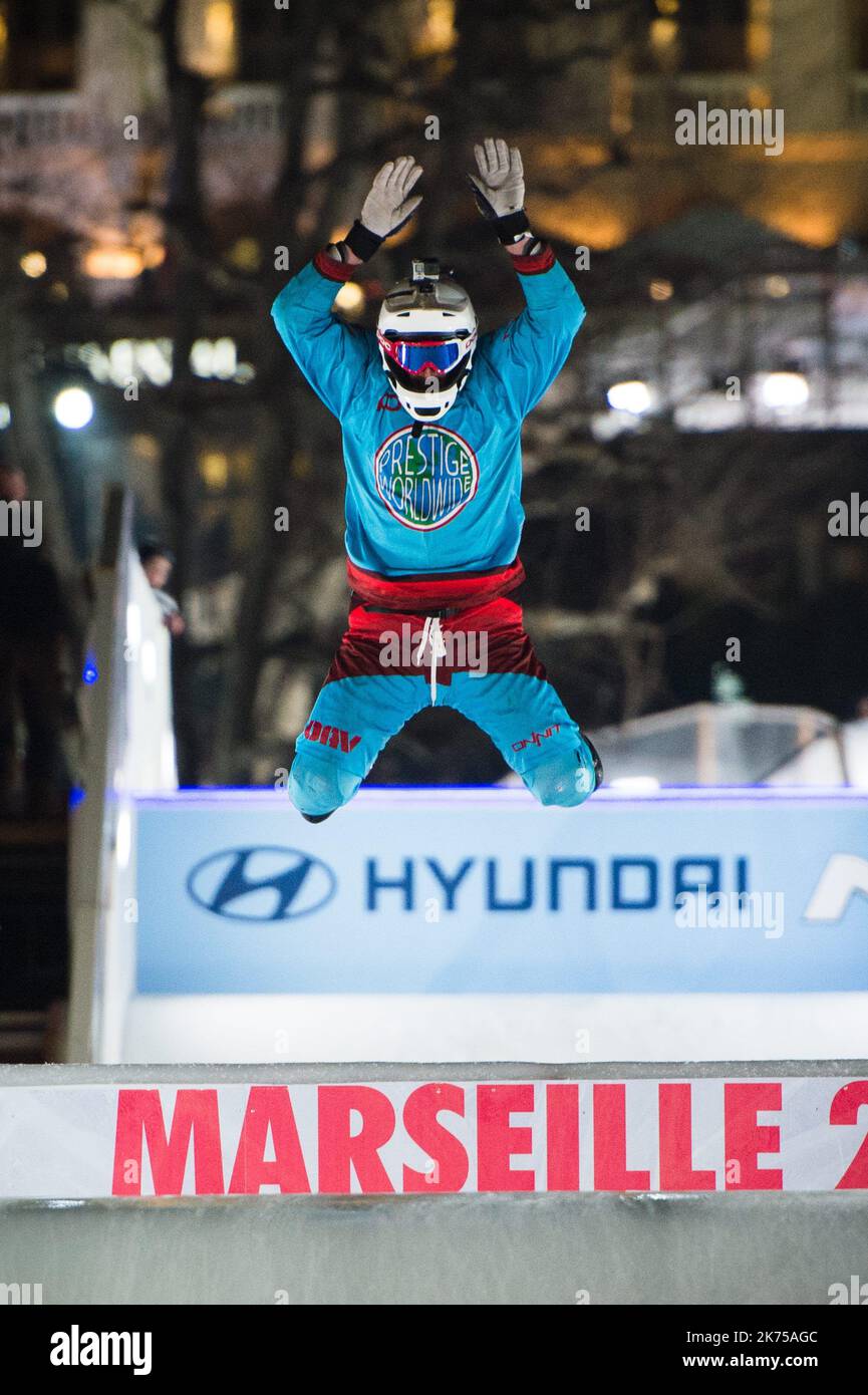 Ice skaters compete in the final of the Redbull Crashed Ice, the Ice ...